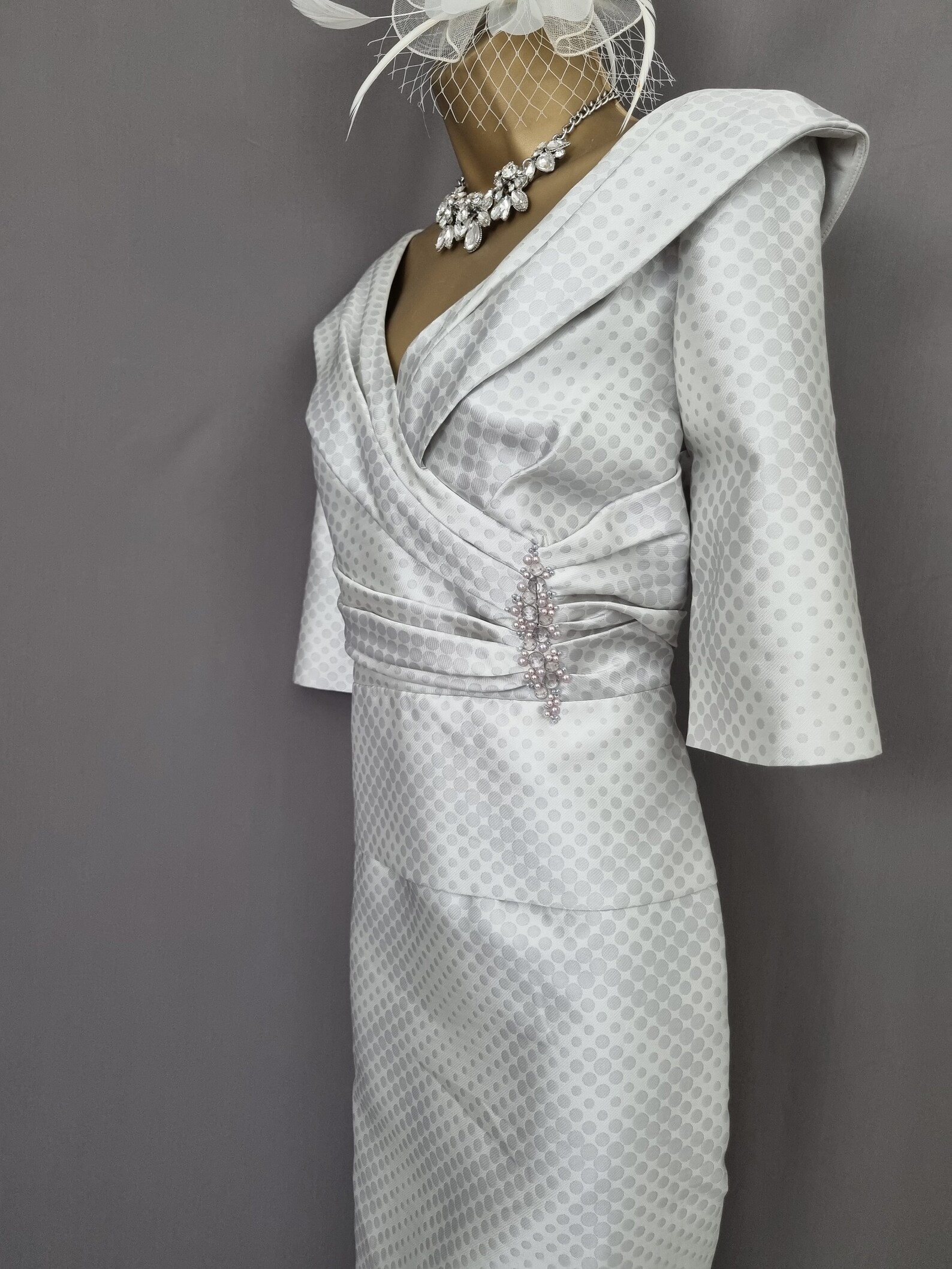 Ispirato Dress Size 16 Silver Embellished Mother of the Bride/groom ...