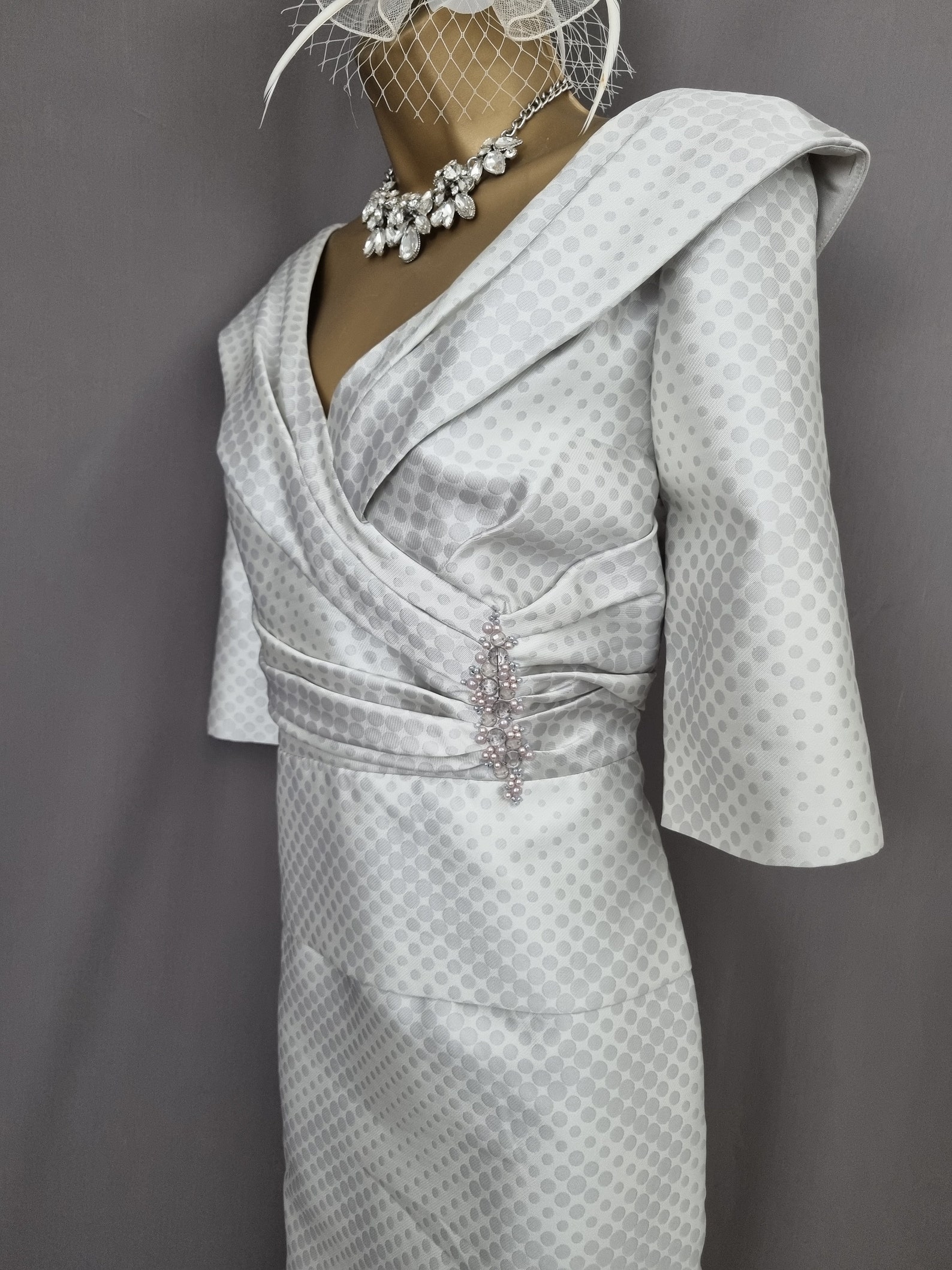 Ispirato Dress Size 16 Silver Embellished Mother of the Bride/groom ...