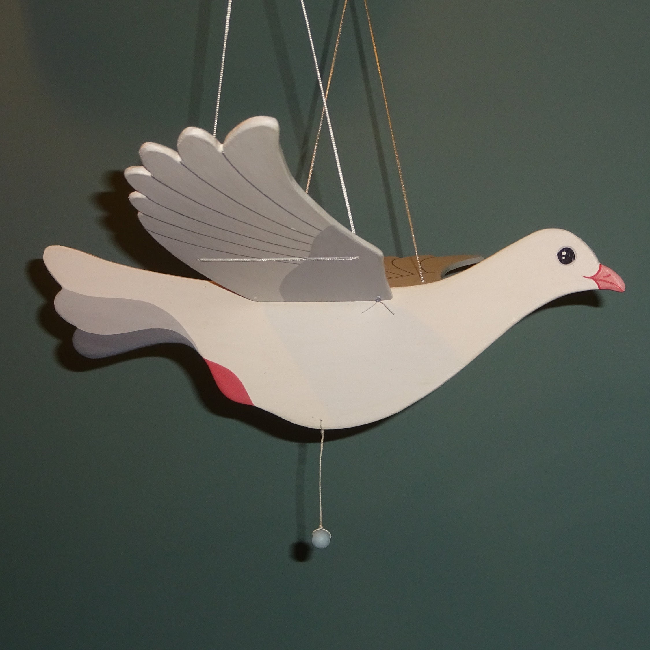 White Dove Wooden Flying Bird Mobile Children's Room - Etsy