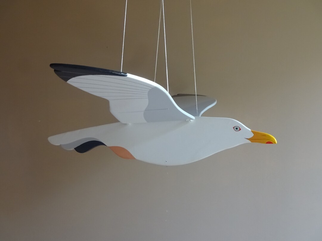 Mobile Flying Wooden Bird Gull for Home Decoration or Decoration for a ...