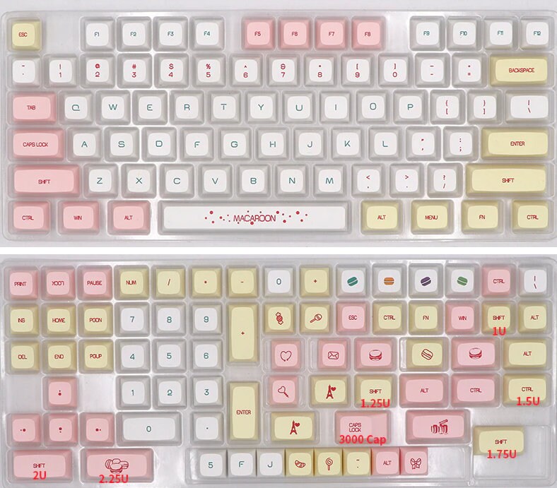 Macaroon Keycaps XDA Profile PBT Plastic 146 Keys - Etsy