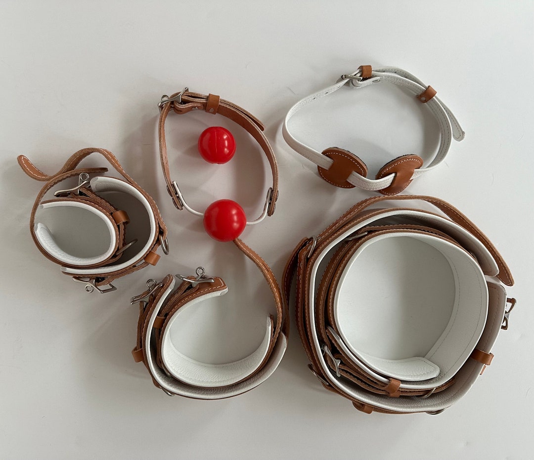 Church of Sinvention Bondage BDSM Handmade Leather Restraint Gag Set ...