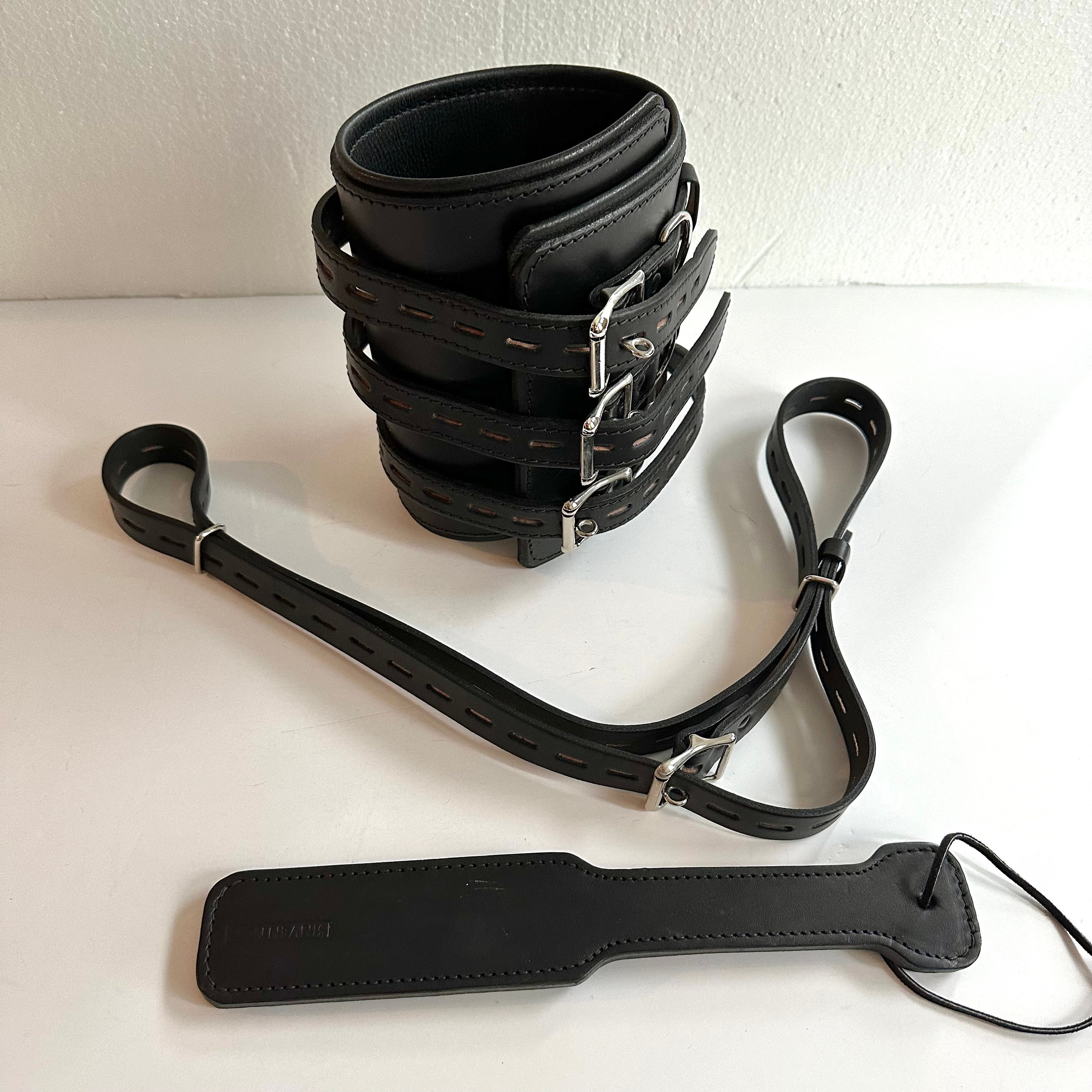 Church of Sinvention Bondage BDSM Handmade Leather Arm Binder Muff and ...
