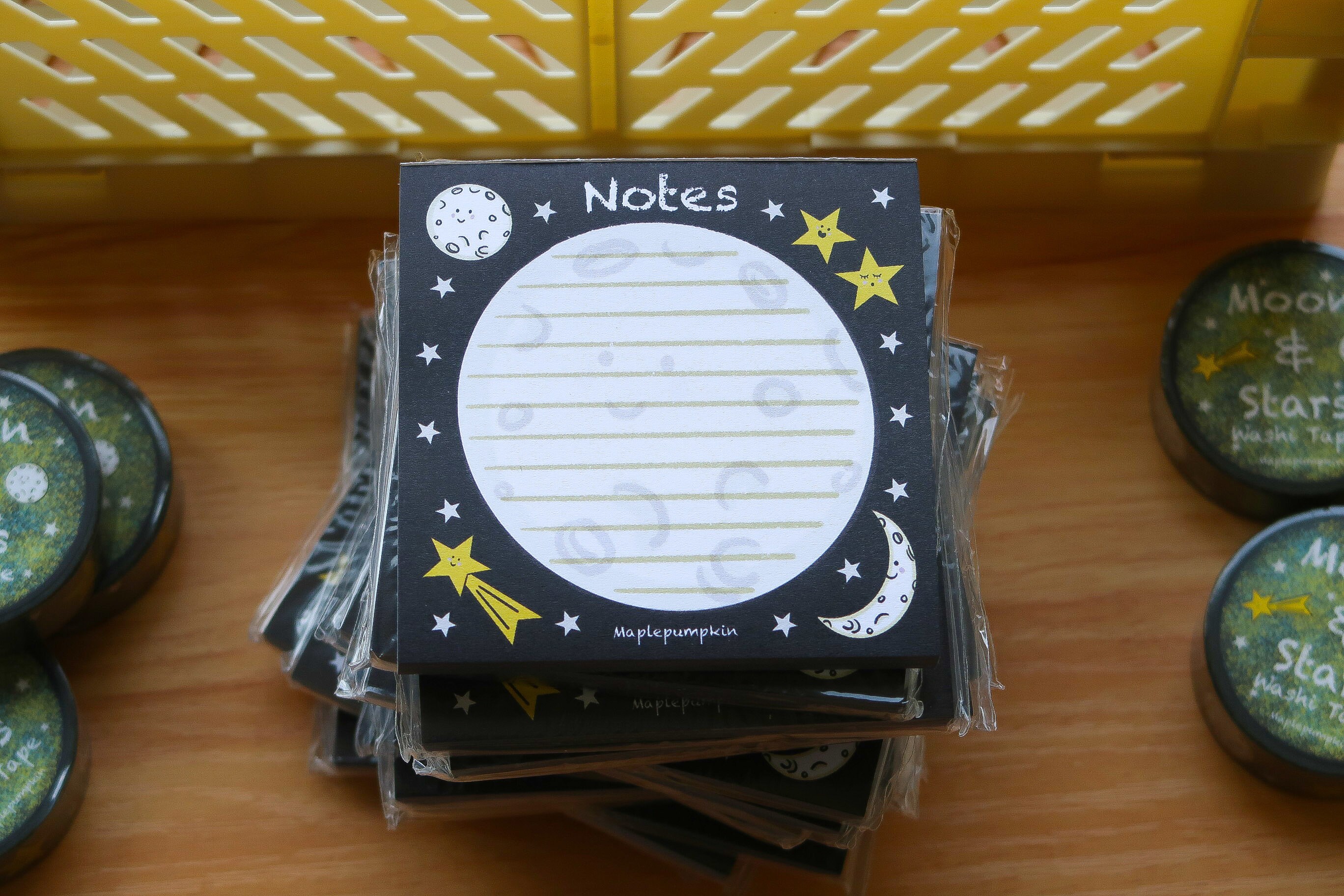 Moon & Stars Memo Pad // Notepad, Writing Pad, Stationery, Digital Art ...