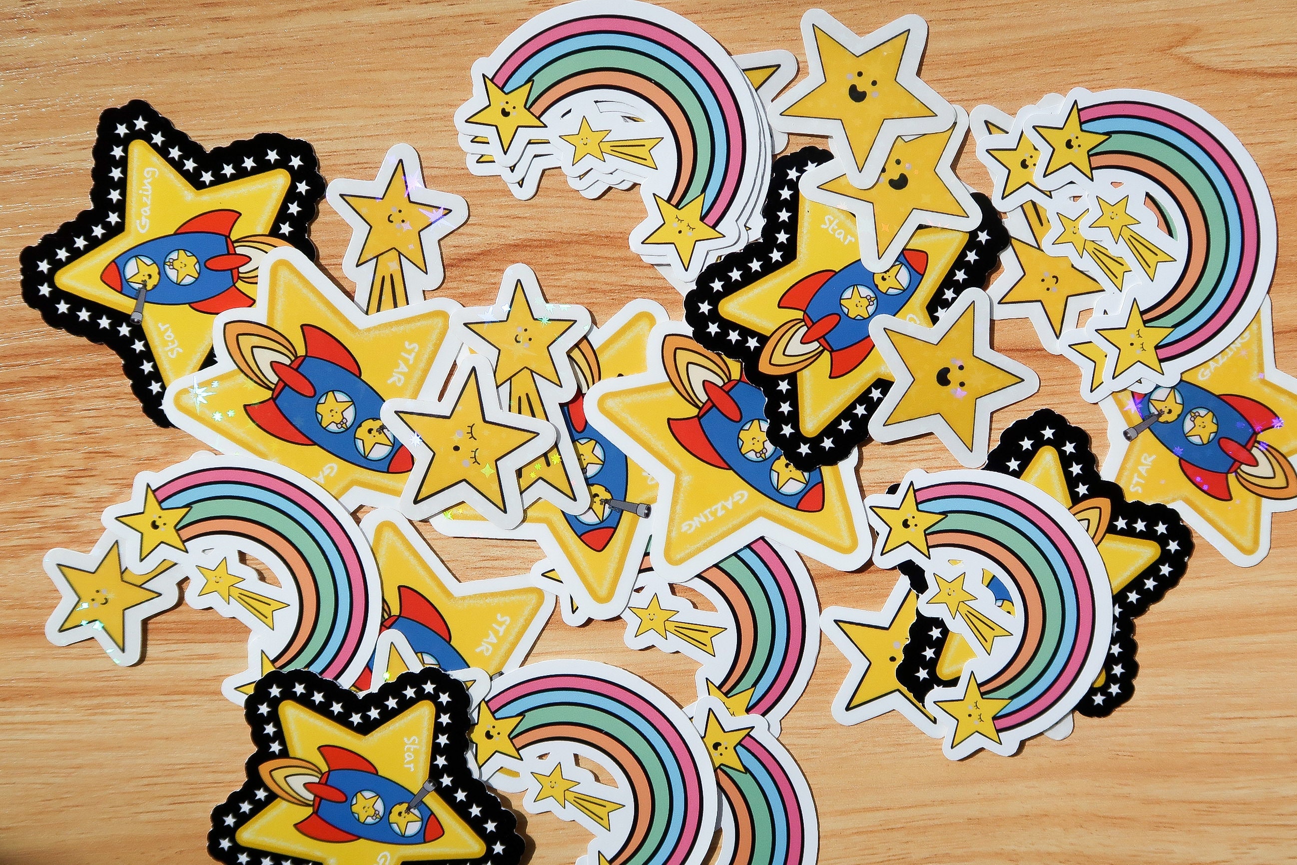 Stargazing Sticker Pack With Holographic Stickers 6pcs //stickers ...