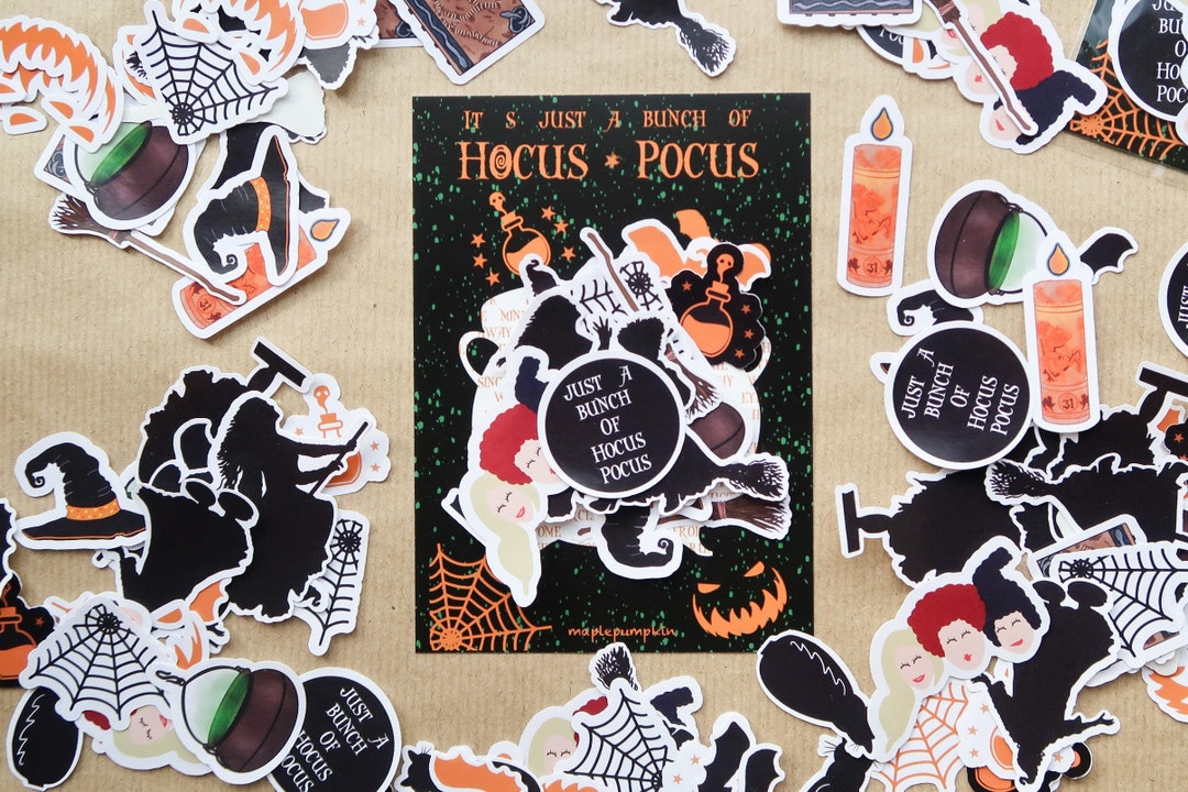 Hocus Pocus 18 Sticker Pack // Hocus Pocus Stickers, Halloween Stickers ...
