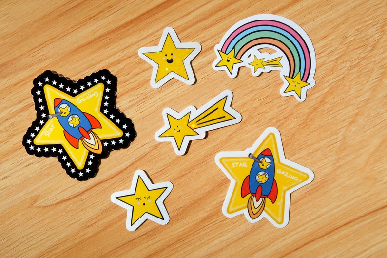 Stargazing Sticker Pack With Holographic Stickers 6pcs //stickers ...