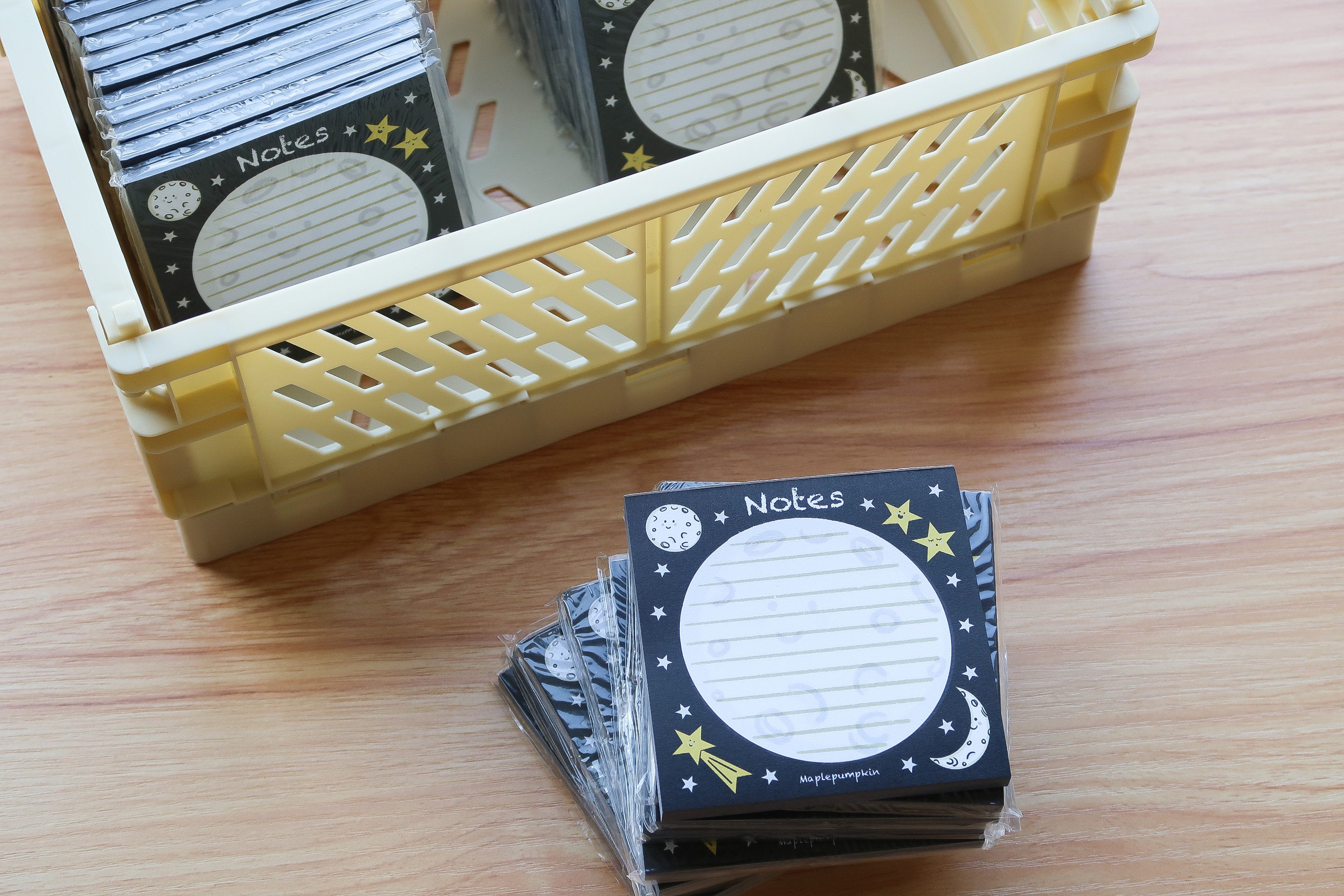 Moon & Stars Memo Pad // Notepad, Writing Pad, Stationery, Digital Art ...