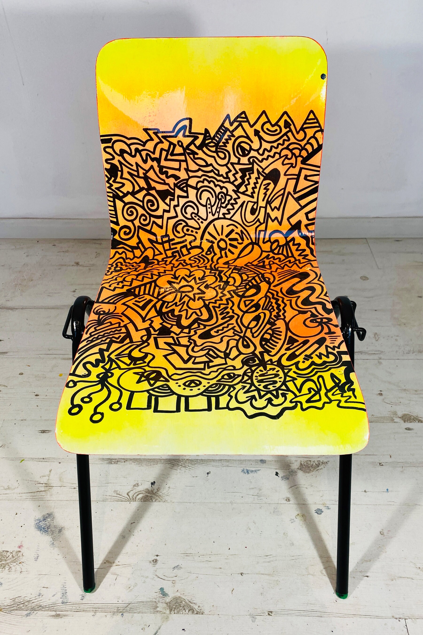 Upcycled Vintage School/ Function Chair - ‘doodle’ Series - Etsy