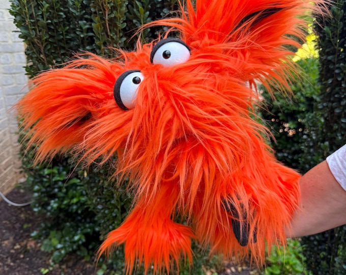 Professional Puppet, Orange Monster Puppet - Etsy