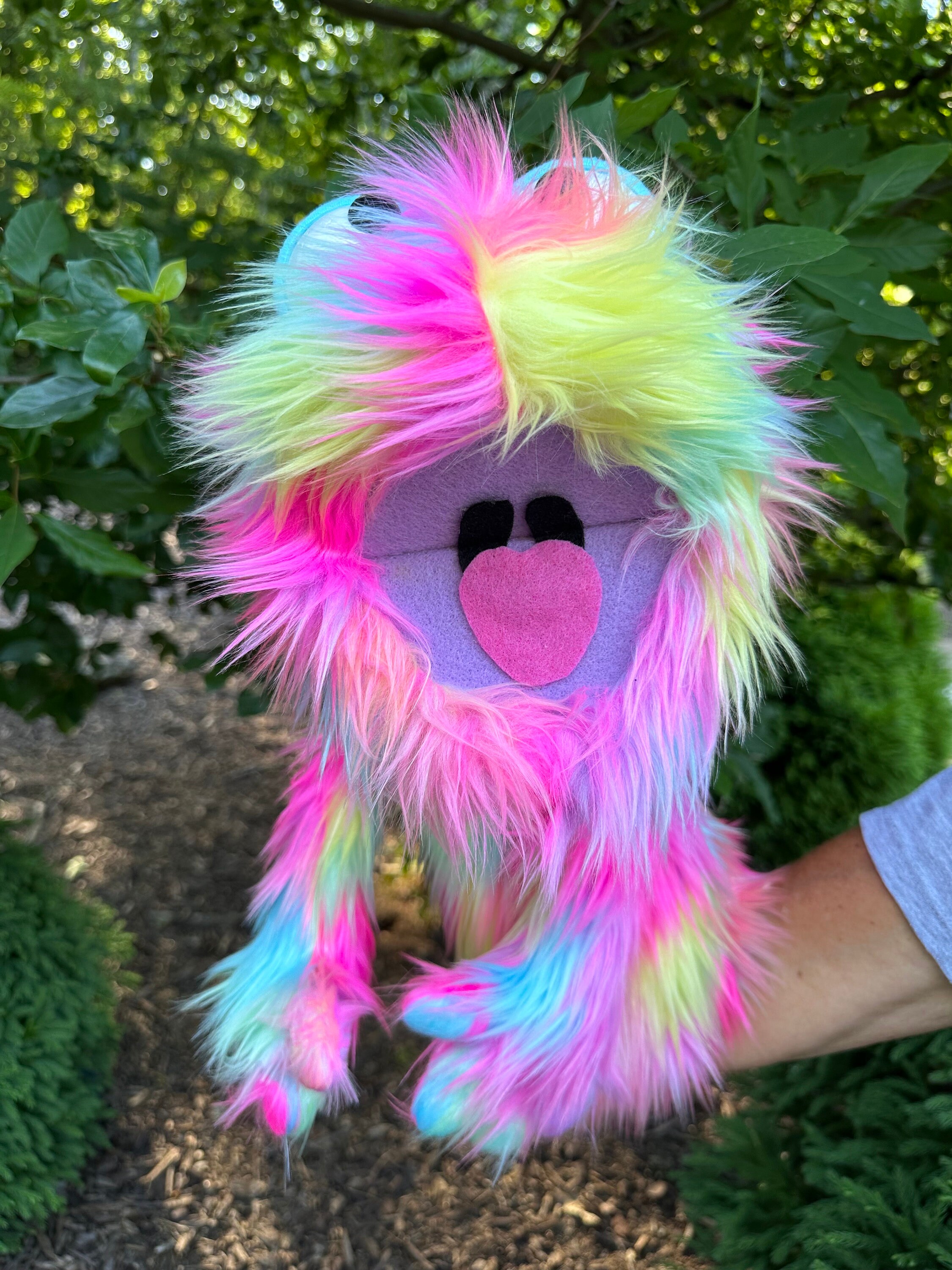 Tie Dye Muppet Like Puppet Furry Monster Puppet Professional - Etsy