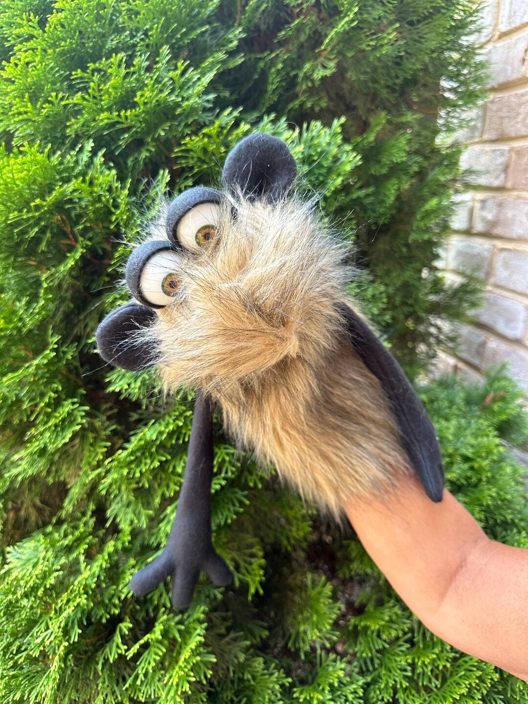 Handmade Puppet, Furry Monster Puppet, Moving Mouth Puppet - Etsy