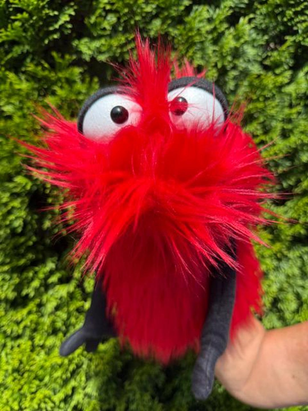 Red Monster Puppet, Furry Monster Puppet, Handmade Puppet - Etsy