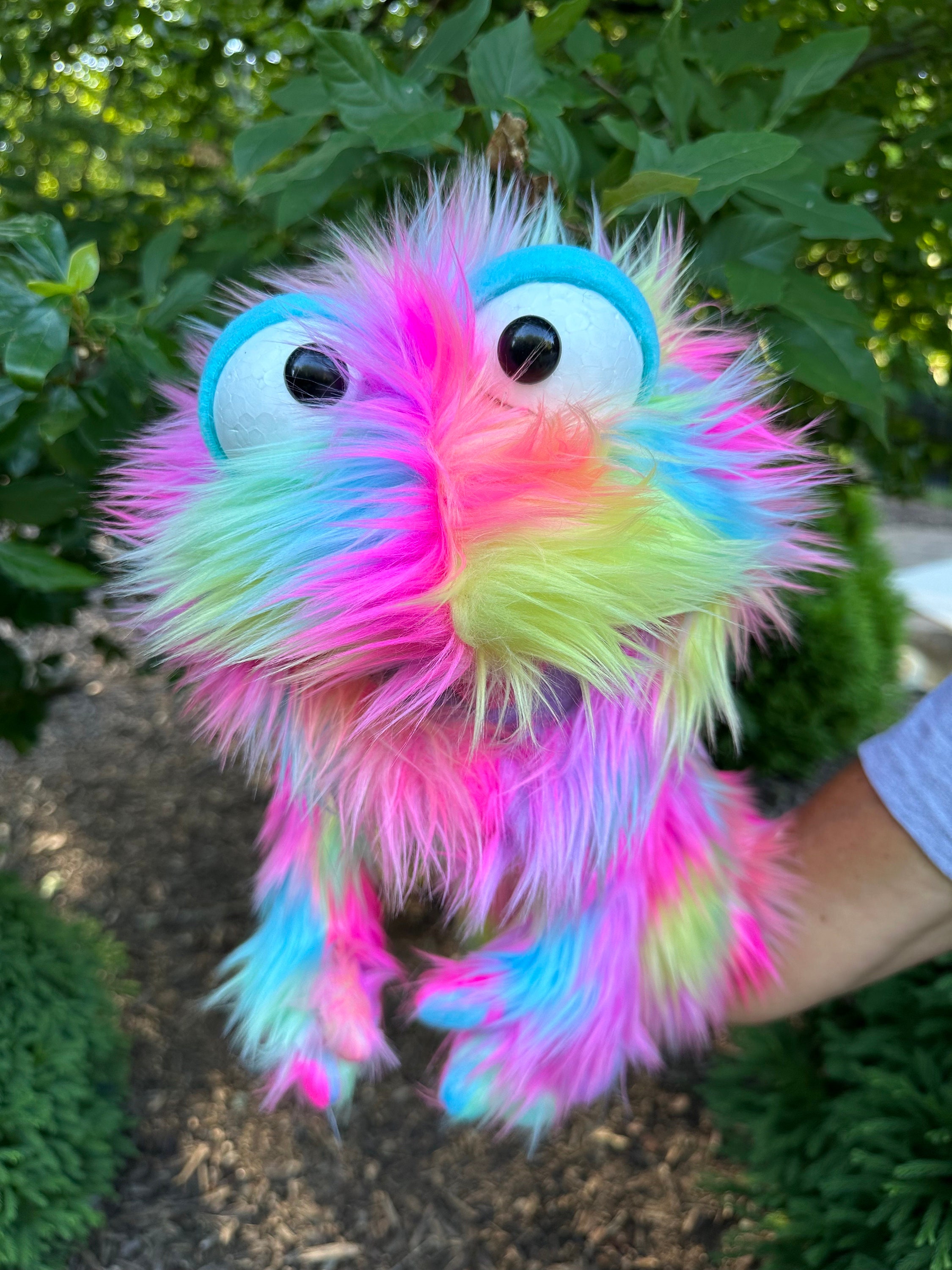 Tie Dye Muppet Like Puppet Furry Monster Puppet Professional - Etsy
