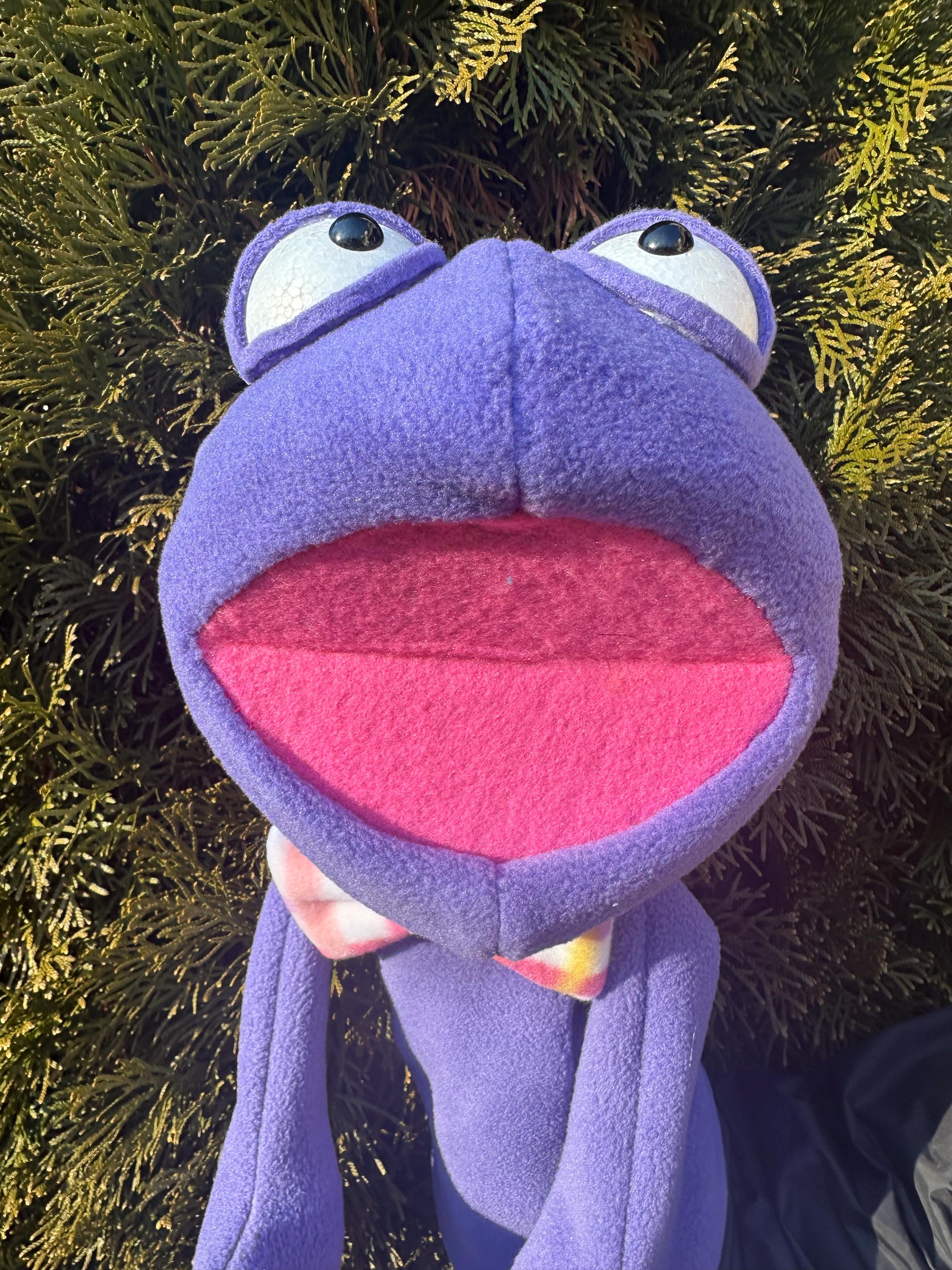 Purple Frog Puppet, Purple Puppet, Professional Puppet, Moving Mouth ...