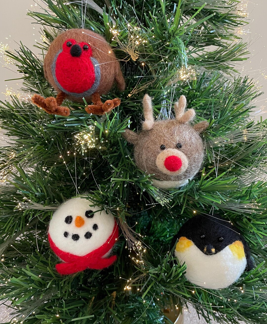 Needle-felted Christmas Baubles - Etsy