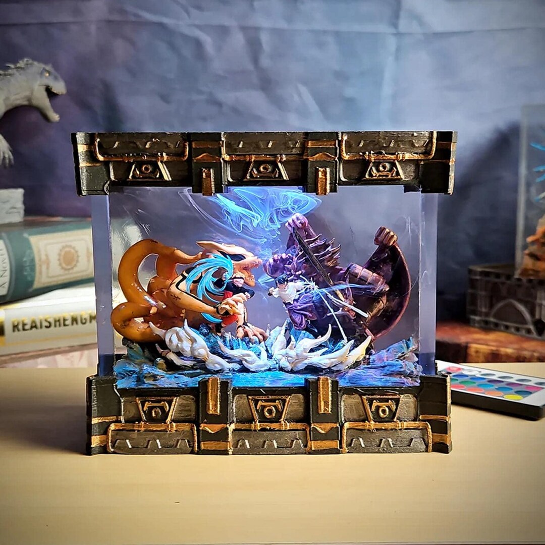 Naruto Kurama Vs Sasuke Susanoo Resin Lamp, LED Anime Night Light, Epic ...