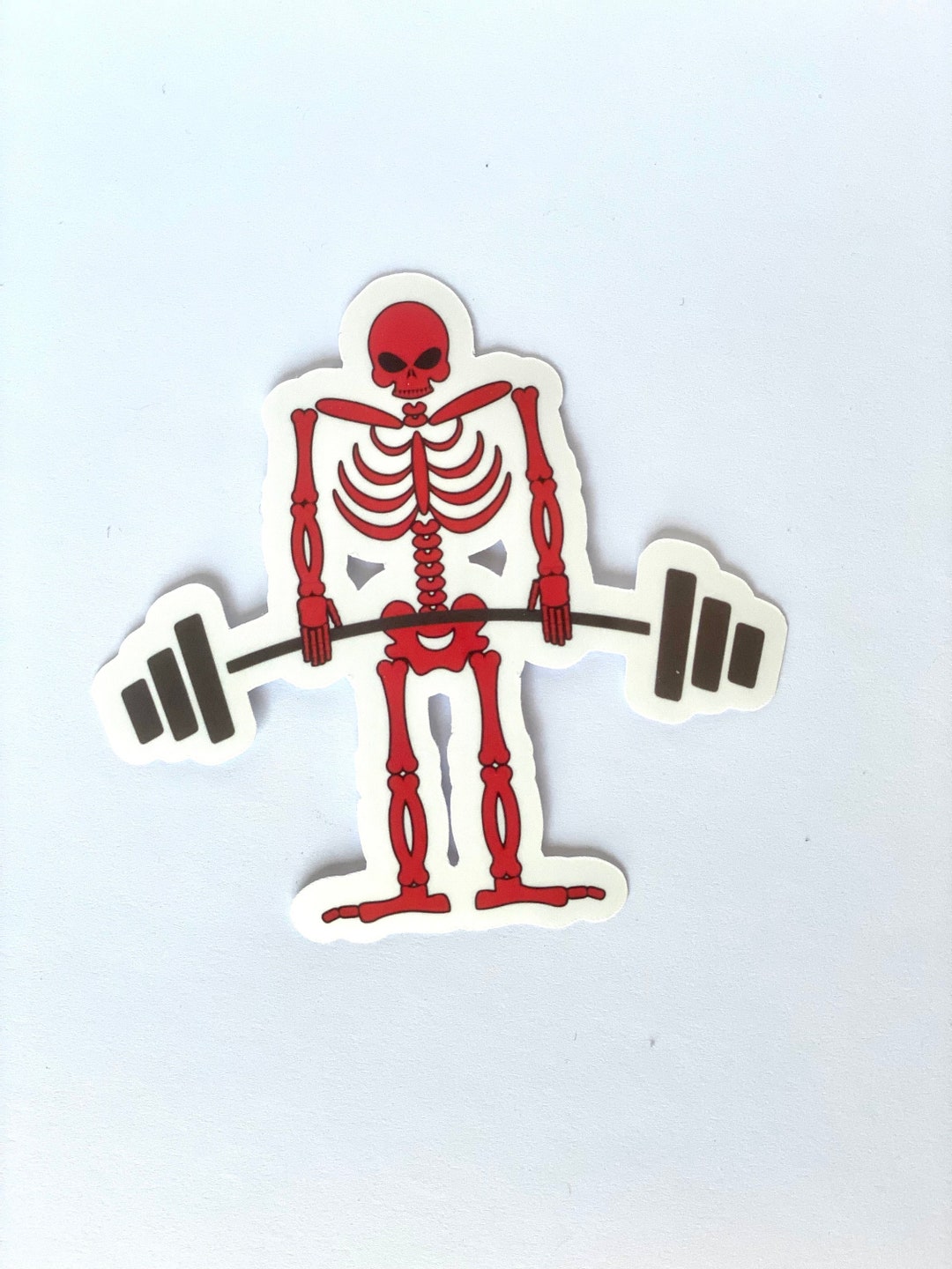 Skeleton Deadlift Sticker Halloween Sticker Vinyl Waterproof Sticker - Etsy