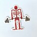 Skeleton Deadlift Sticker Halloween Sticker Vinyl - Etsy