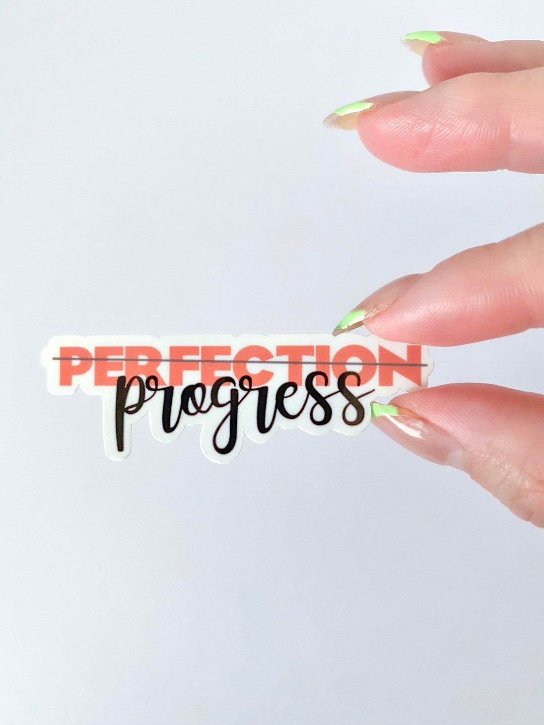 Progress Not Perfection Sticker Cute Sticker Motivational Sticker ...
