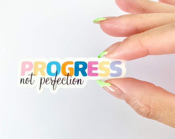 Progress Not Perfection Sticker Motivational Sticker - Etsy