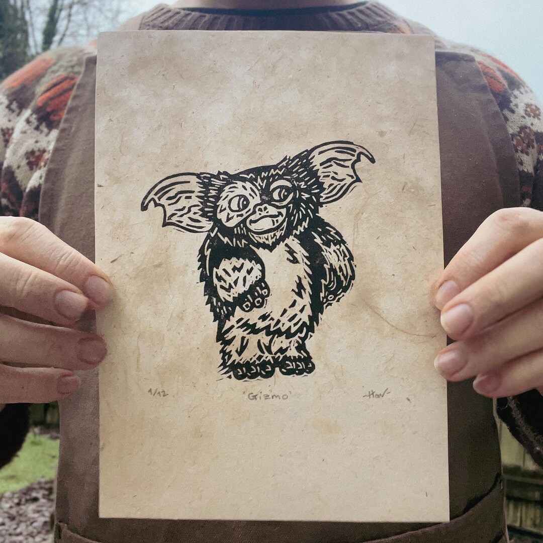Limited Edition Gizmo Gremlins Linocut Print: Handmade Gothic Horror ...