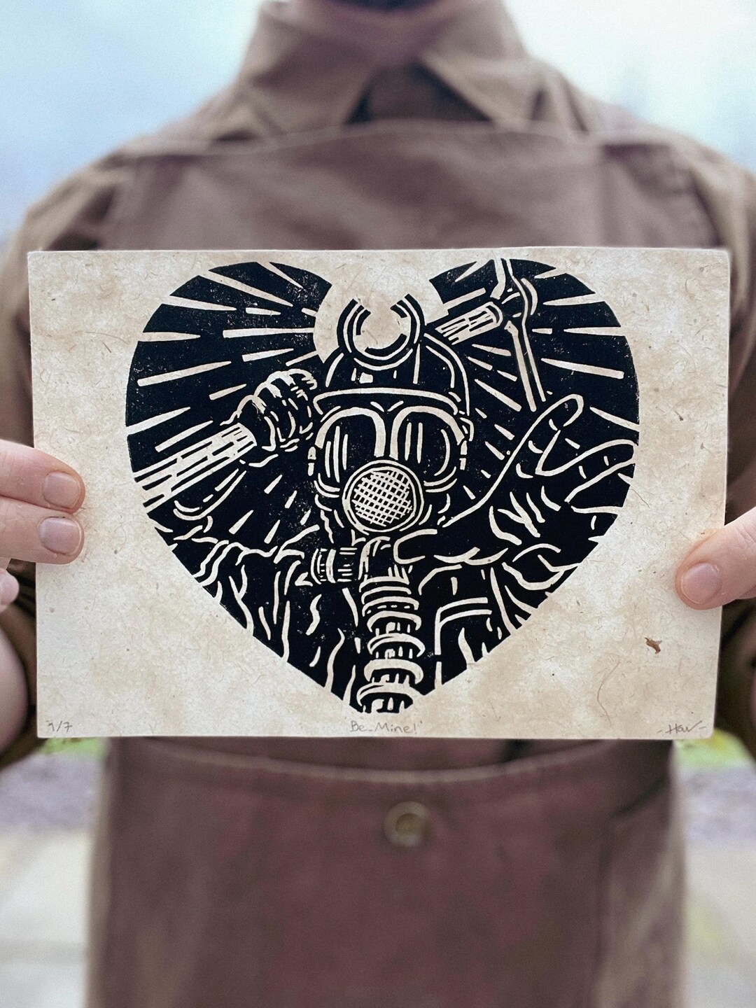 Limited Edition Linocut Print | ‘be Mine!’ | My Bloody Valentine ...