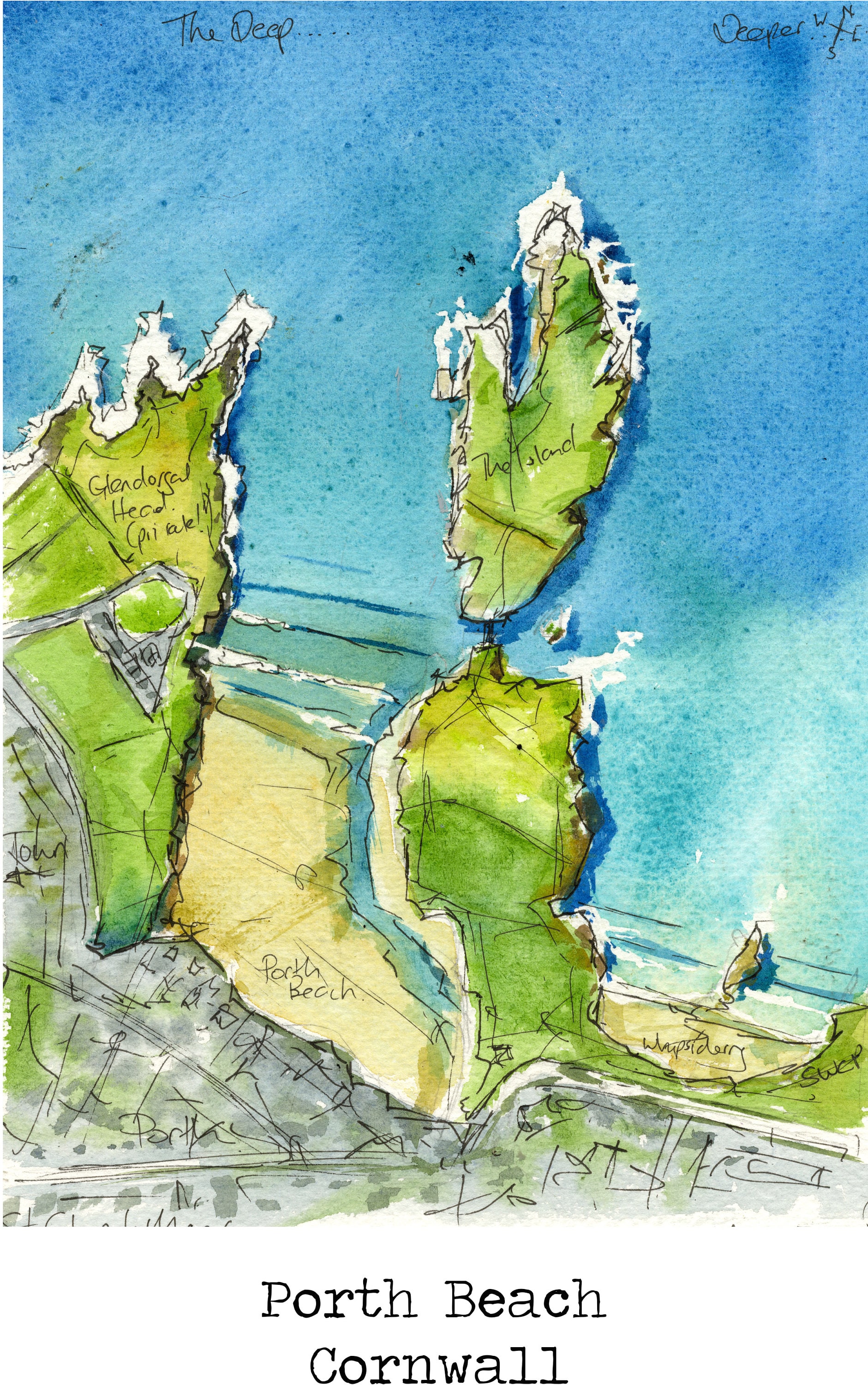 Porth Beach Map - Etsy