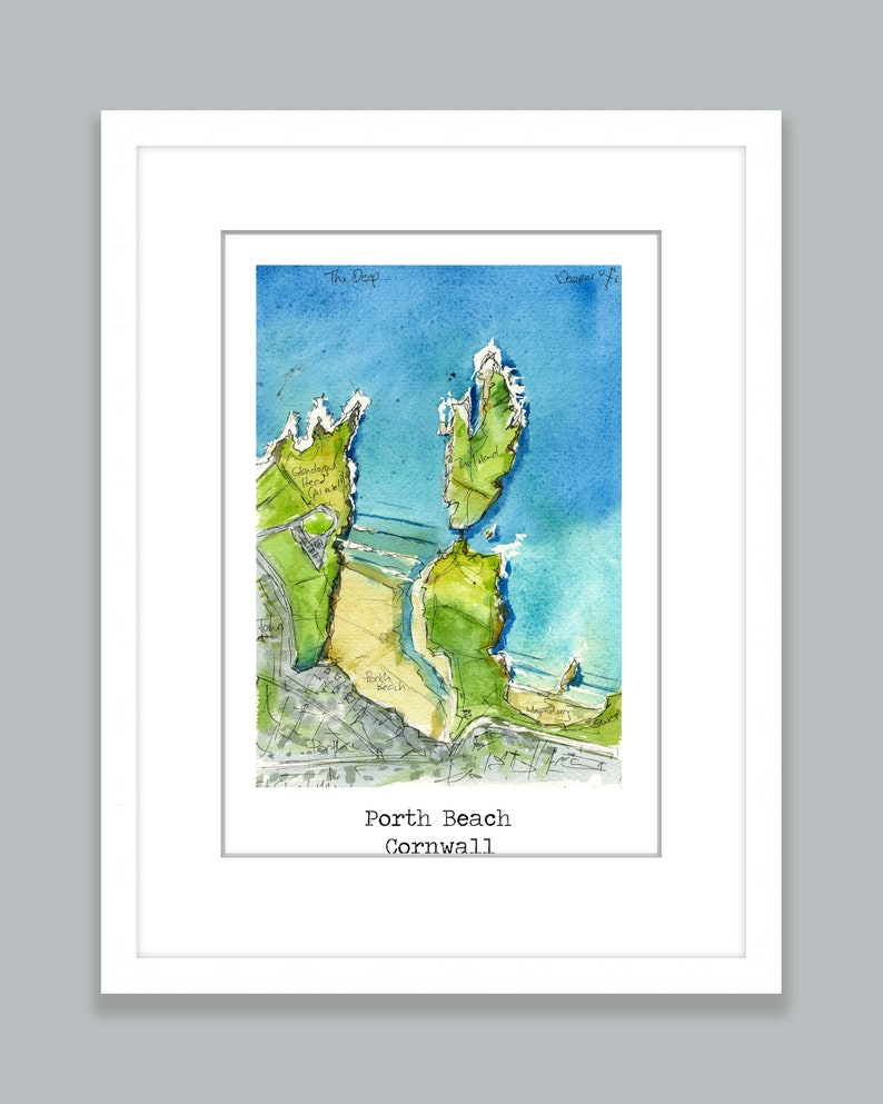 Porth Beach Map - Etsy
