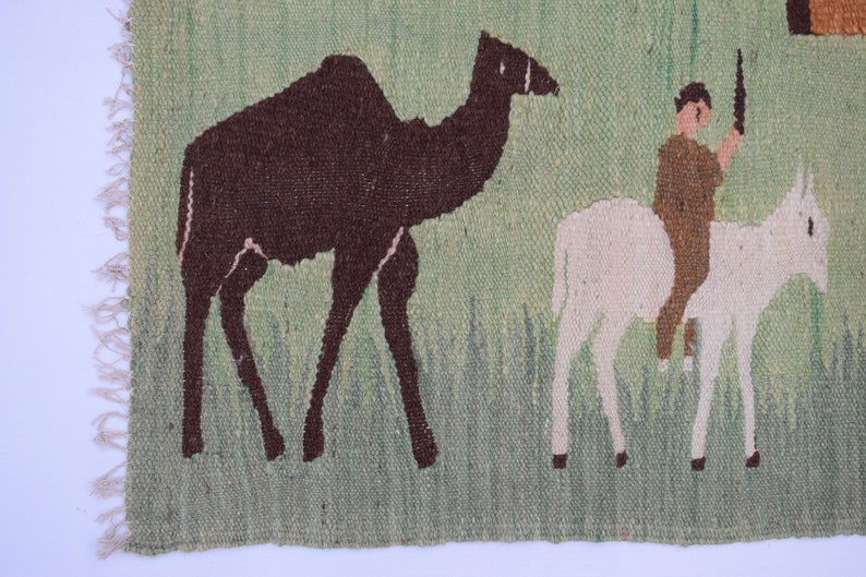 Animal Design Kilim Pictorial Rug Tapestry Rug Handmade - Etsy