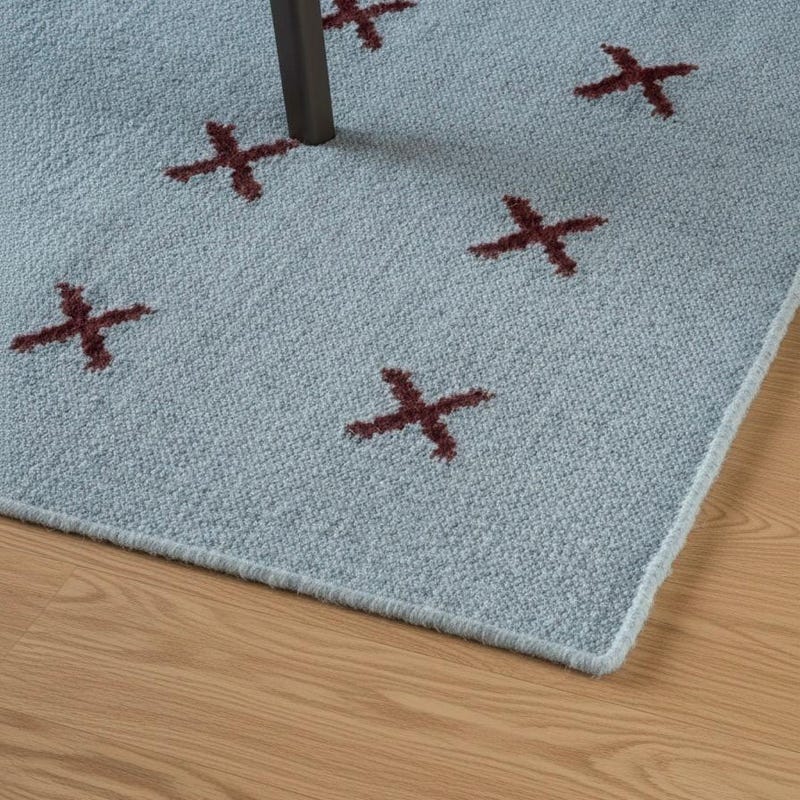 Blue & Burgundy Rug - Etsy