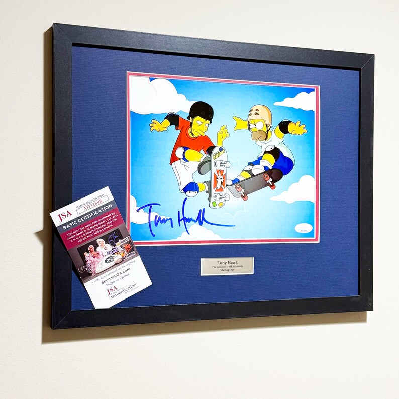 Tony Hawk Signed Simpsons Photo | “barting Over” S14 E11 | Framed Wall ...