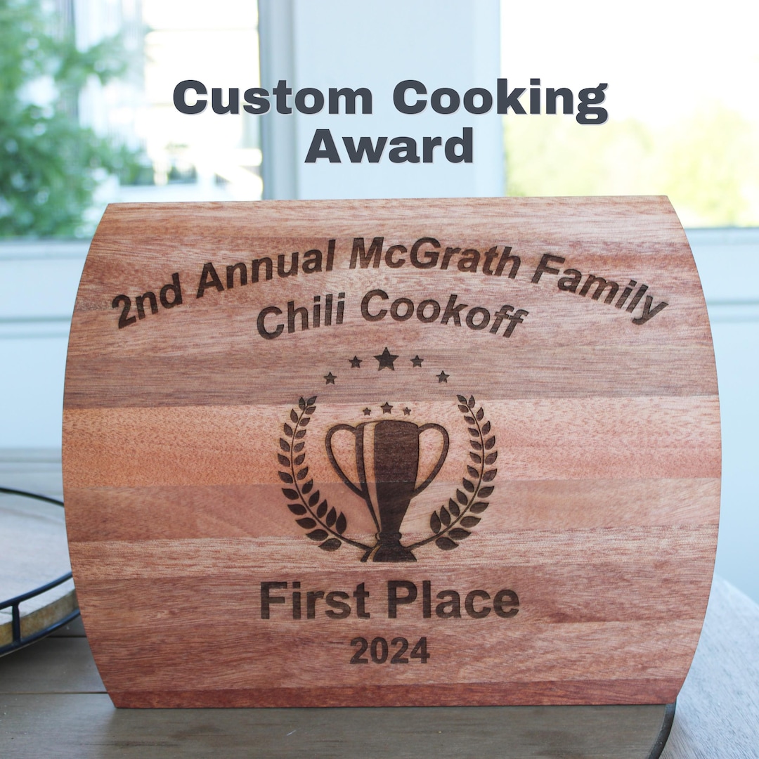 Custom Cooking Award | Engraved Walnut Cutting Board | Cooking Contest ...