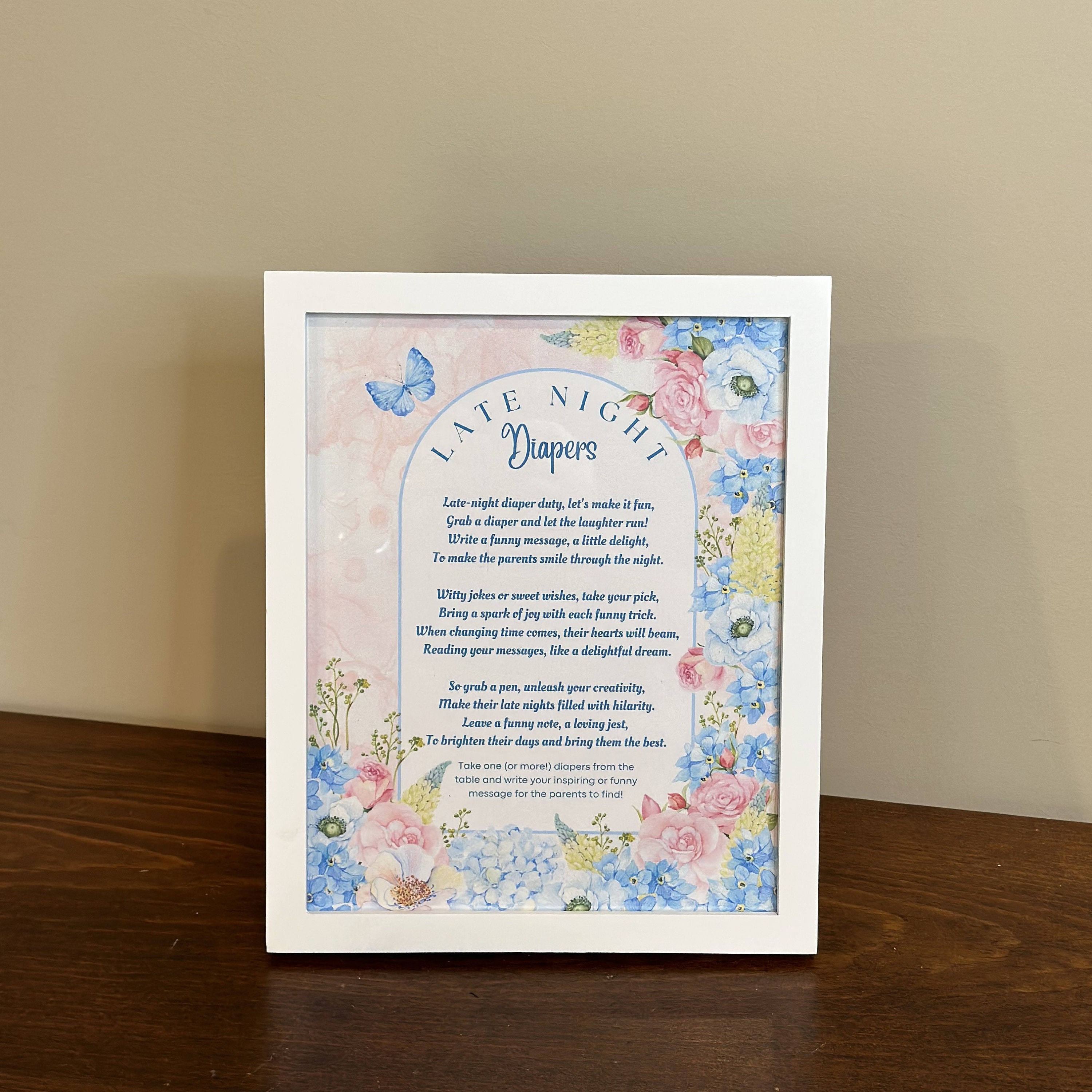 Late Night Diapers Printable Baby Shower Activity Instant Download Fits ...