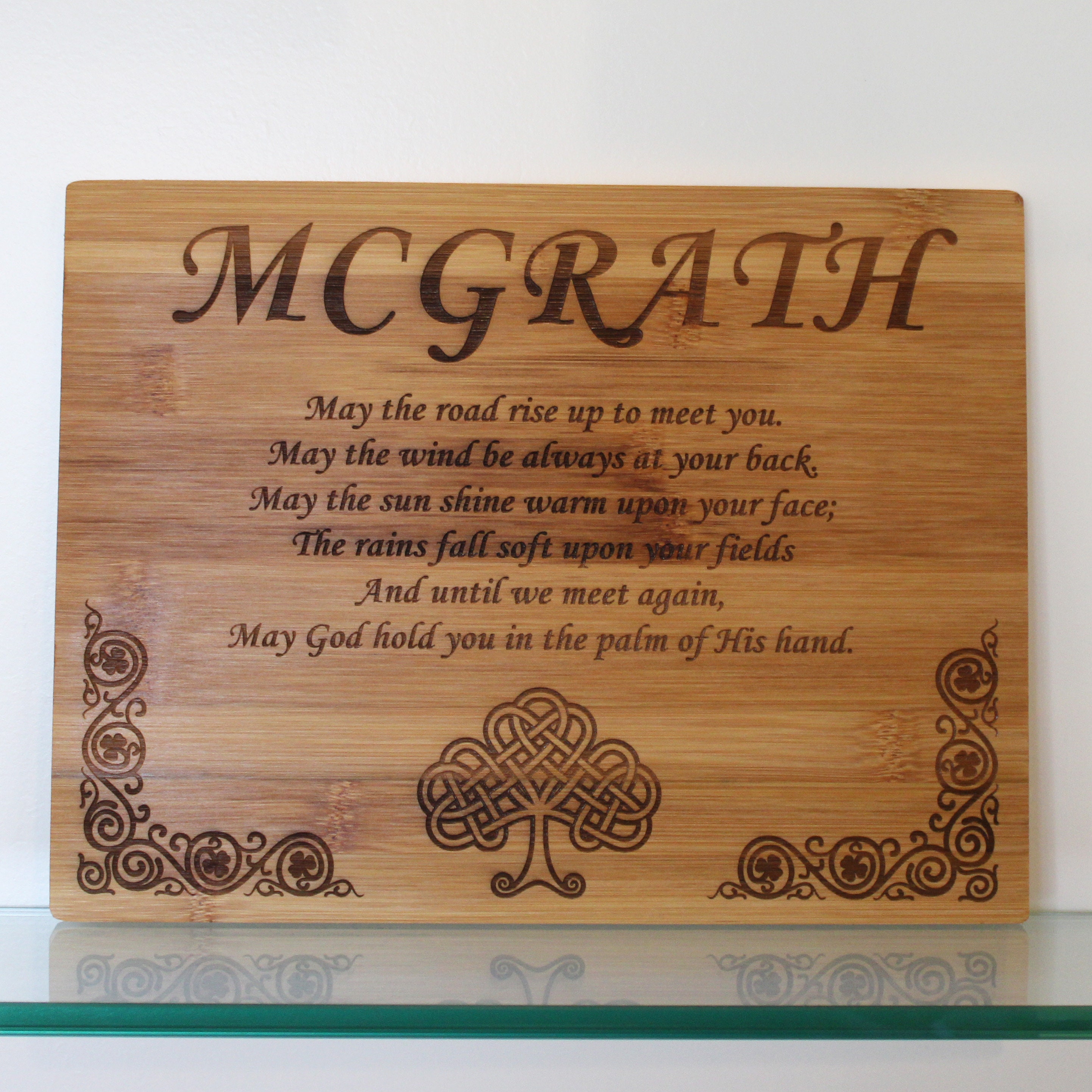 Traditional Irish Blessing Personalized Bamboo Cutting Board Celtic ...