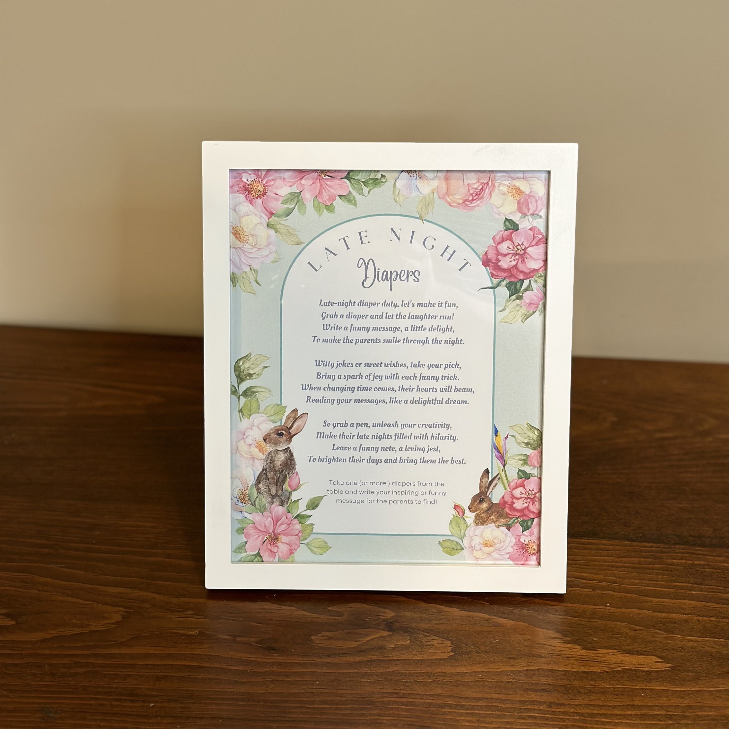 Late Night Diapers Printable Baby Shower Activity Instant Download Fits ...