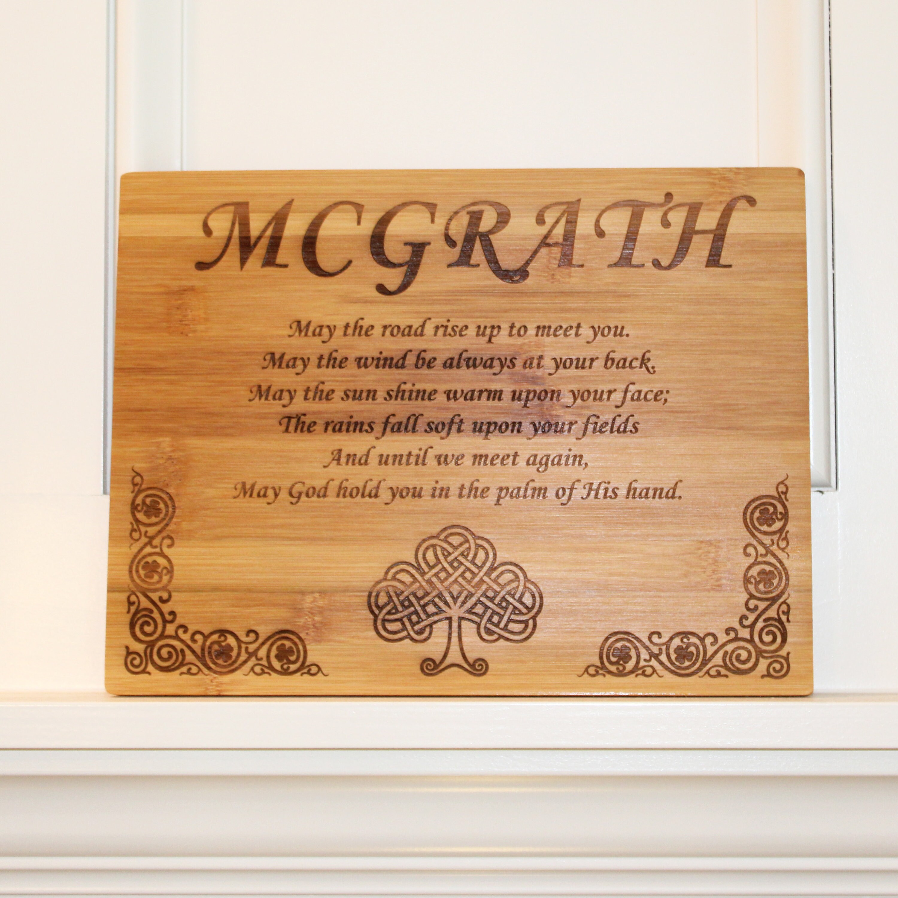 Traditional Irish Blessing Personalized Bamboo Cutting Board Celtic ...