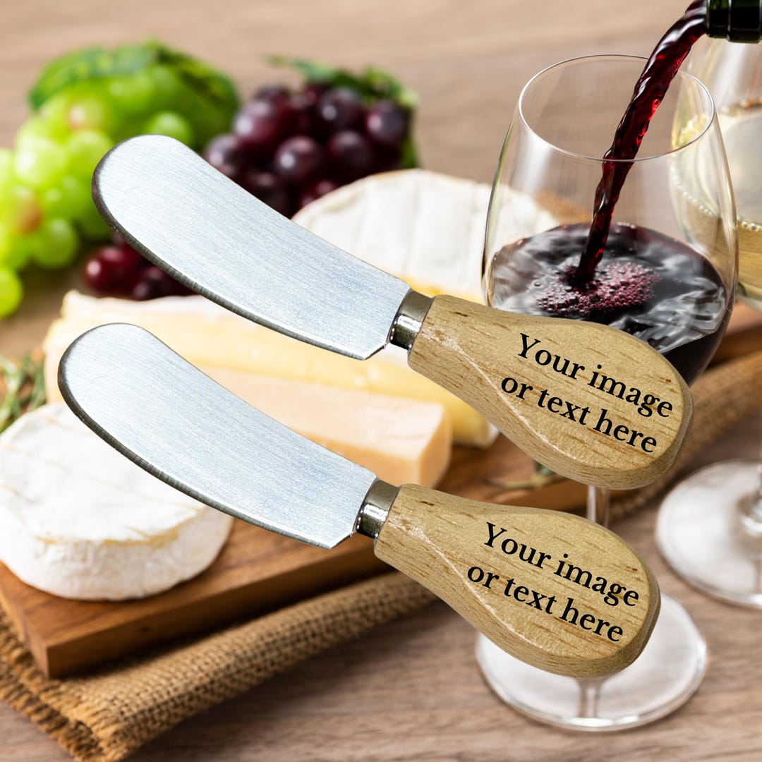 Engraved Cheese Knife Set | Custom Image/text | Anniversary Wedding ...