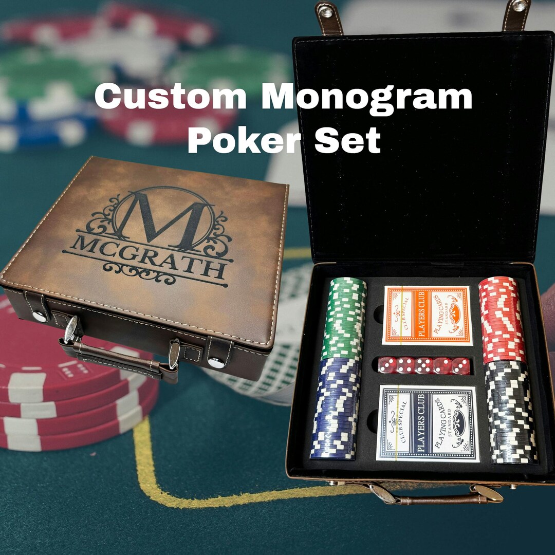 Custom Engraved Poker Set | Personalized Monogram Design on Durable ...