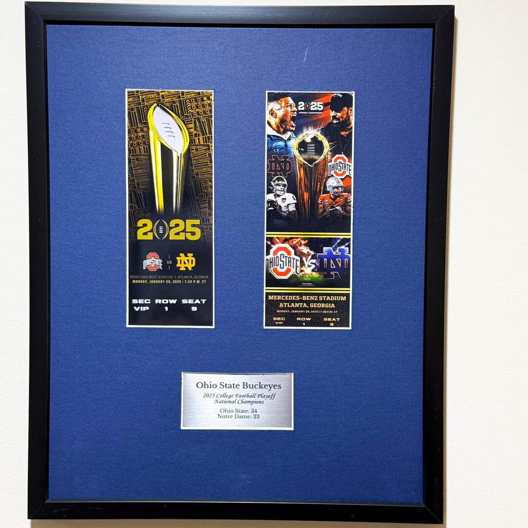 Ohio State Buckeyes 2025 National Champions Framed Tickets | OSU ...