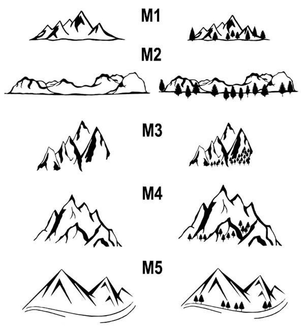 Mountain Range Graphics (10) - Instant Download - Etsy