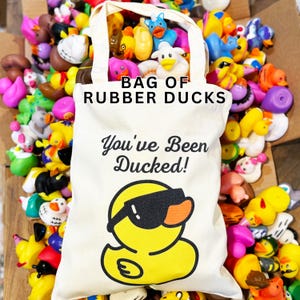 Bag of Ducks | "you've Been Ducked" Canvas Tote | Rubber Duck Lovers ...