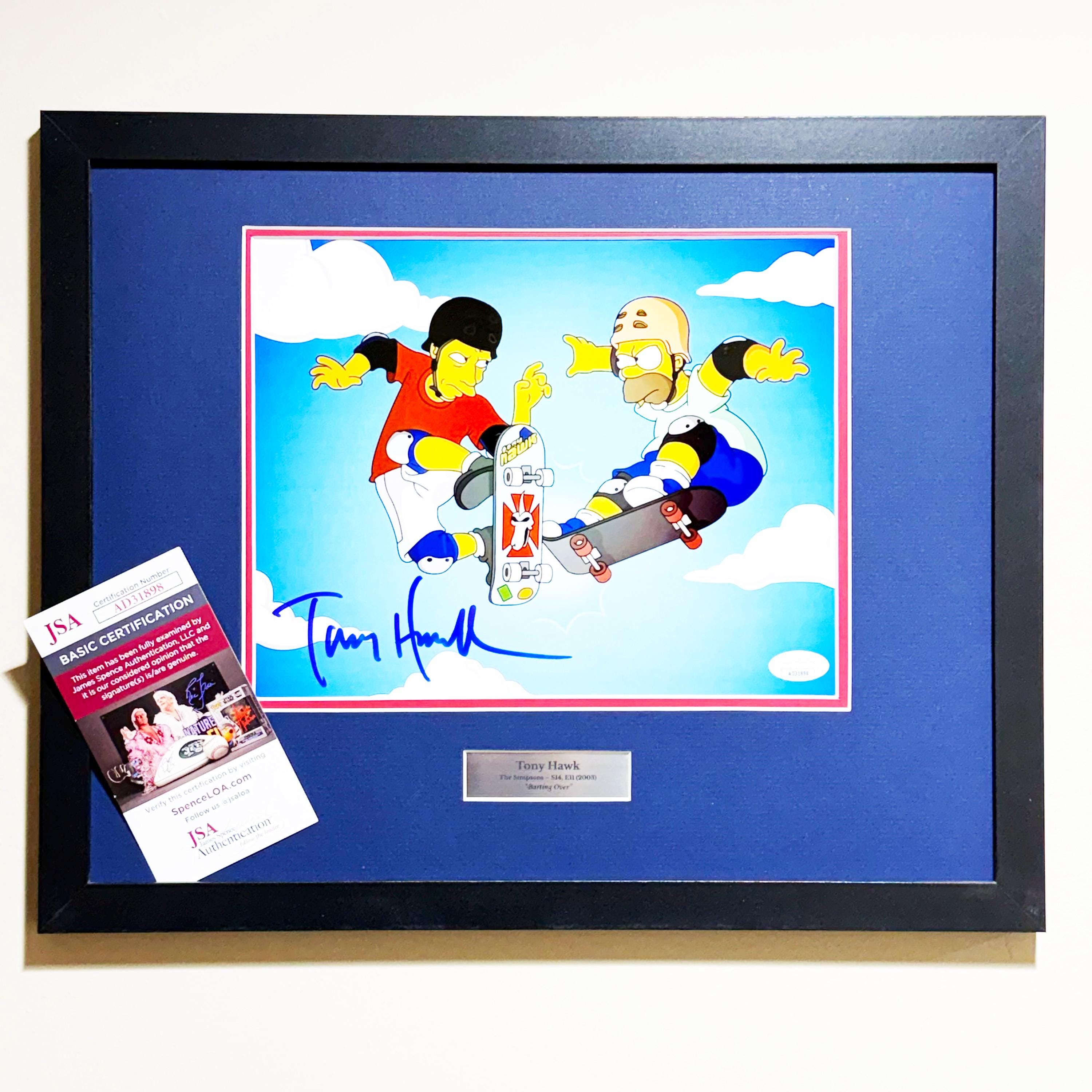 Tony Hawk Signed Simpsons Photo | “barting Over” S14 E11 | Framed Wall ...