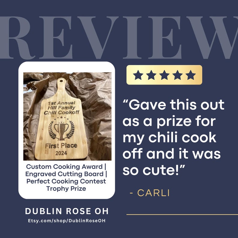Custom Cooking Award | Engraved Cutting Board | Perfect Cooking Contest ...