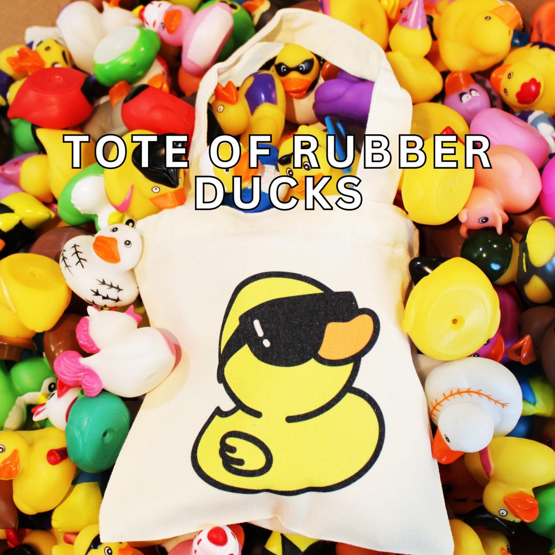 Canvas Tote of Rubber Ducks | Perfect Gift or Starter Set | Tote Holds ...