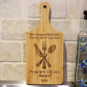 Custom Cooking Award | Engraved Cutting Board | Perfect Cooking Contest ...