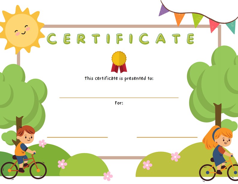 Customizable Bike Riding Certificate Celebrate Cycling Achievements ...