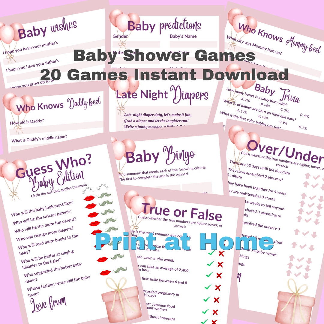 ULTIMATE Baby Shower Game Bundle 20 Games Included Instant Download ...