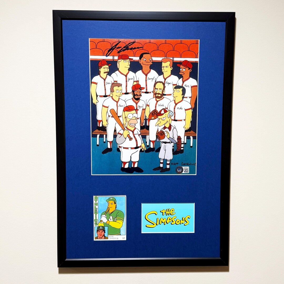 Jose Canseco Signed Simpsons Photo | BAS COA | Framed With Card & Logo ...