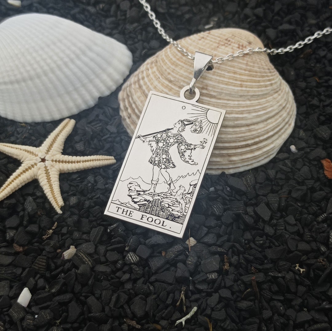 Custom Made the Fool Double Sided Tarot Card Necklace, Spiritual Tarot ...